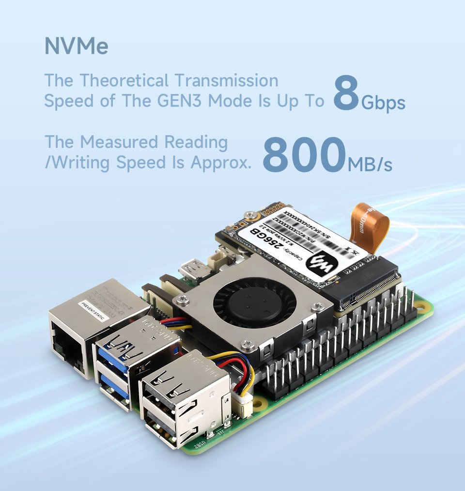 PCIe To M.2 Adapter Board With Cooling Fan For Raspberry Pi 5 | Buy in ...