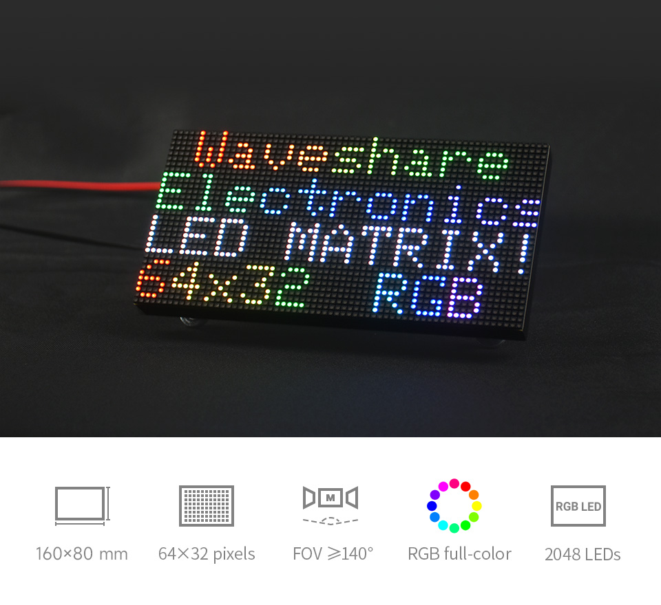 RGB full-color LED matrix panel (2.5mm Pitch, 64x32 pixels) | Buy in ...