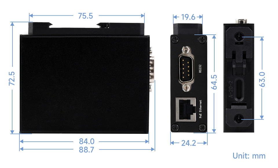 Rail-Mount Serial Server RS232/485/422 to RJ45 Ethernet Module | Buy in ...