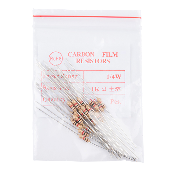 Resistor 1K Ohm 1/4 Watt PTH - 20 pack (Thick Leads) | Buy in Australia ...