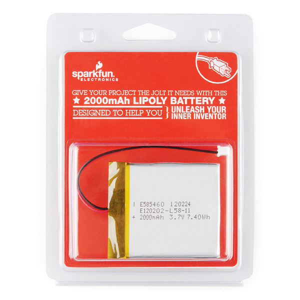 2000mAh Lithium Polymer Battery Retail | Buy in Australia | RTL-11238 ...