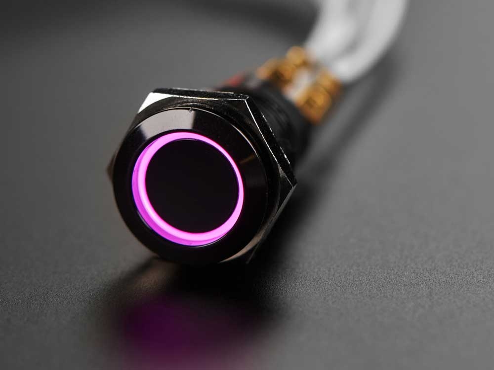 Rugged Metal Pushbutton with Black Finish - 16mm 6V RGB Latching | Buy ...
