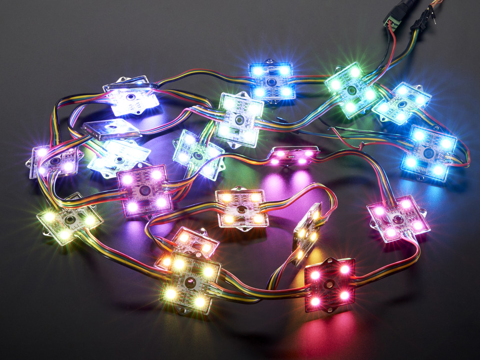 36mm Square 12V Digital RGB LED Pixels (Strand of 20) - WS2801 | Buy in ...