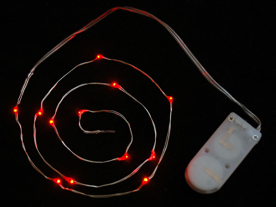 Wire Light LED Strand - 12 Red LEDs + Coin Cell Holder | Buy in ...