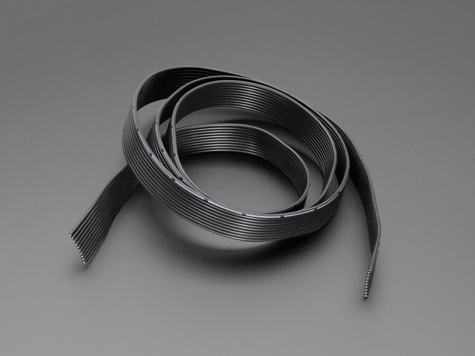 Silicone Cover Stranded-Core Ribbon Cable - 10 Wires - 24 AWG - 1 Meter ...