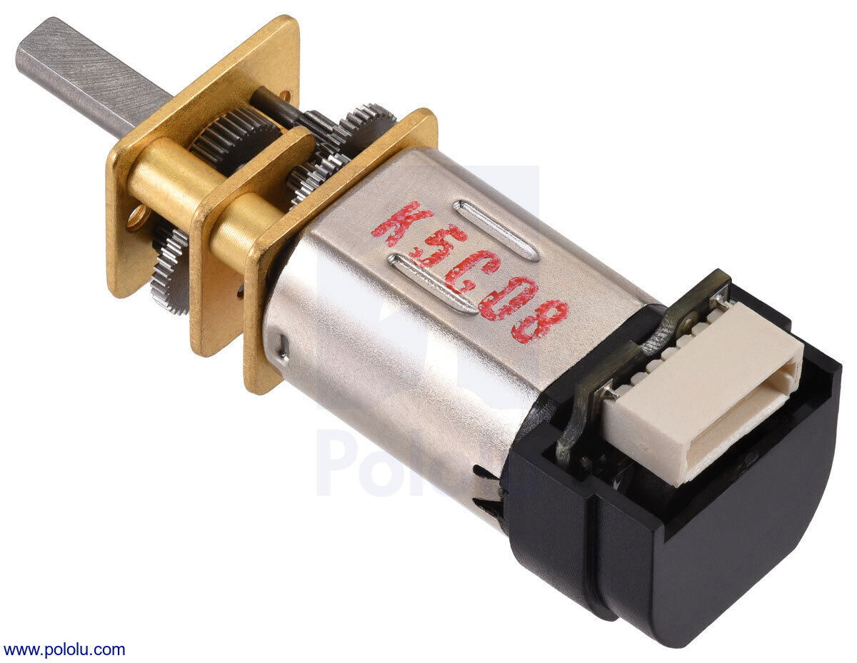 75:1 Micro Metal Gearmotor HPCB 6V with 12 CPR Encoder, Back Connector ...