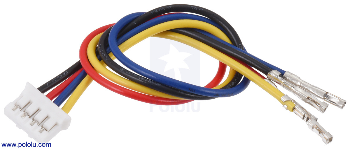 JST PH-Style Cable with Female Pins for 0.1" Housings, 4-Pin, 12cm ...