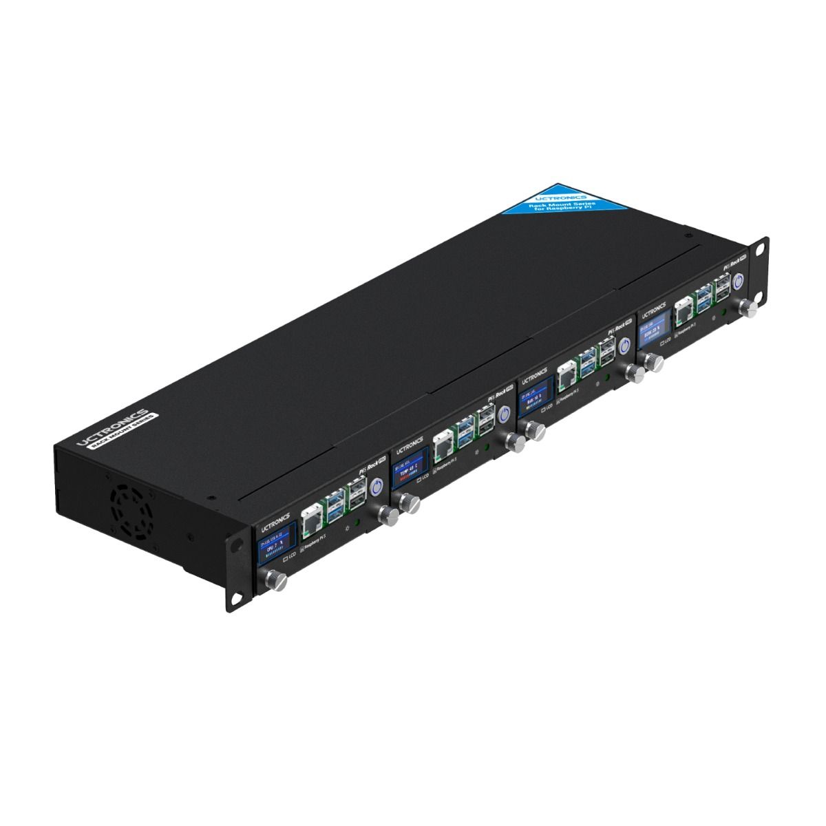 UCTRONICS Pi 5 Rack Pro, 1U Rack Mount (NVMe Base, 0.96" Color LCD ...