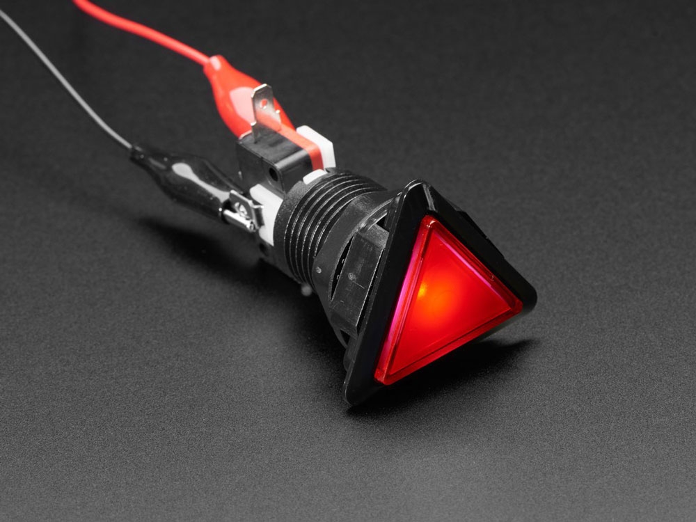 LED Illuminated Triangle Pushbutton A.K.A 1960s Sci-Fi Buttons - Red ...