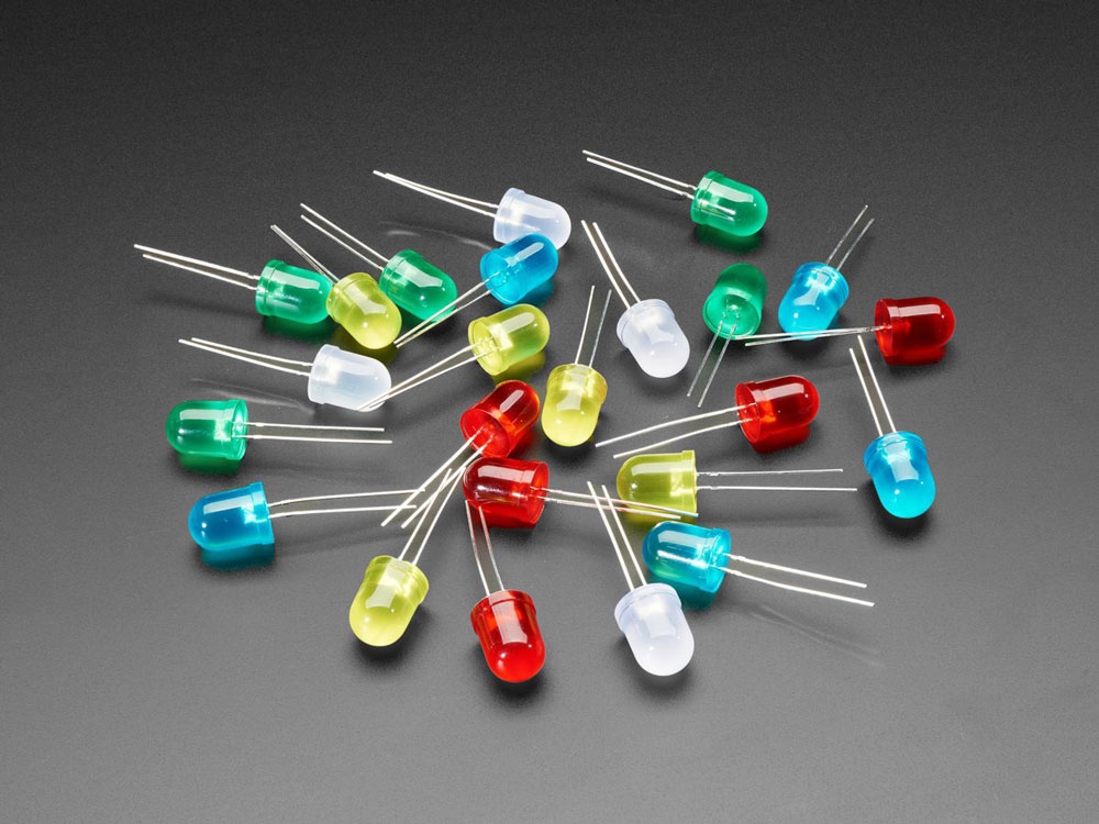 Diffused 10mm LED Pack - 5 LEDs each in 5 Colors - 25 Pack | Buy in ...