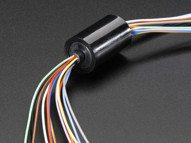 Miniature Slip Ring - 12mm diameter, 12 wires, max 240V @ 2A Australia