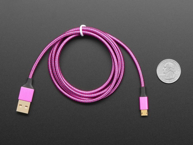 Fully Reversible Pink/Purple USB A to micro B Cable - 1m long Australia