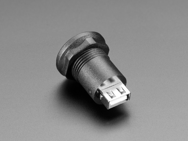 USB B Jack to USB A Jack Round Panel Mount Adapter | Adafruit ADA4212 ...