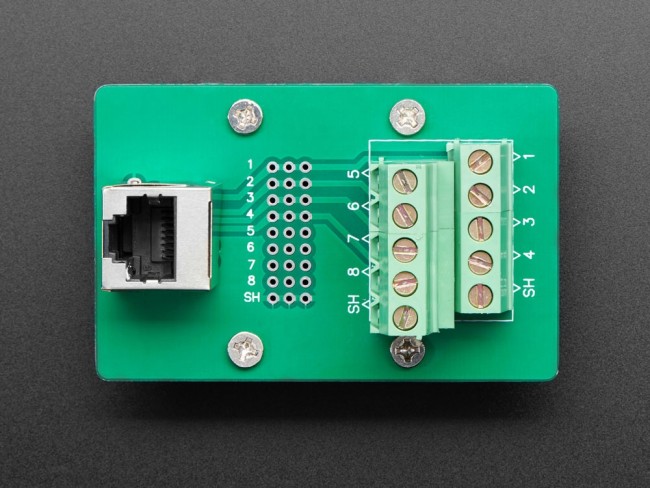 DIN Rail RJ-45 To Terminal Block Adapter - Right Angle Australia