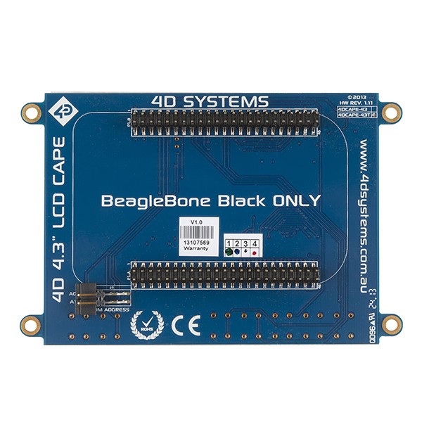 Beaglebone Black Cape - LCD (4.3") | DEV-12085 | Core Electronics Australia
