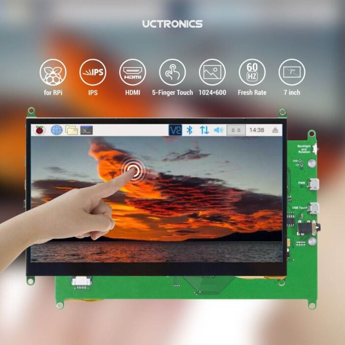 Uctronics Lcd Pro Rack Mount Enclosure For Raspberry Pi (19", LCD,