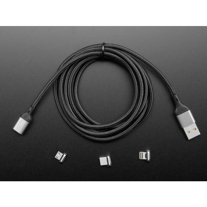 Woven Usb A Cable With Magnetic Tips Micro B Type C And Ios 2 9217