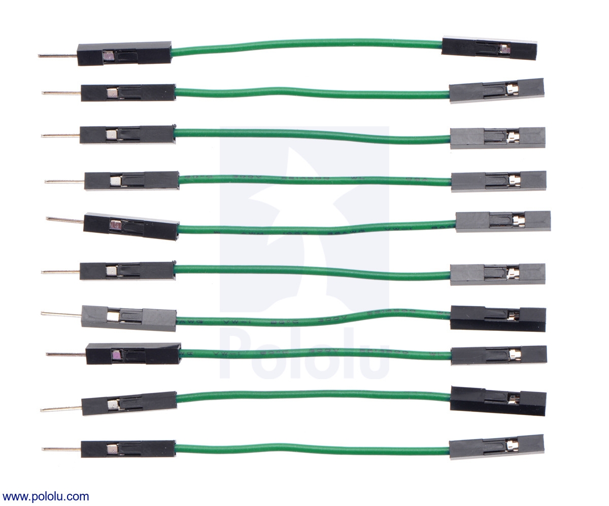 Premium Jumper Wire 10-Pack M-F 2" Green | Buy in Australia | POLOLU ...