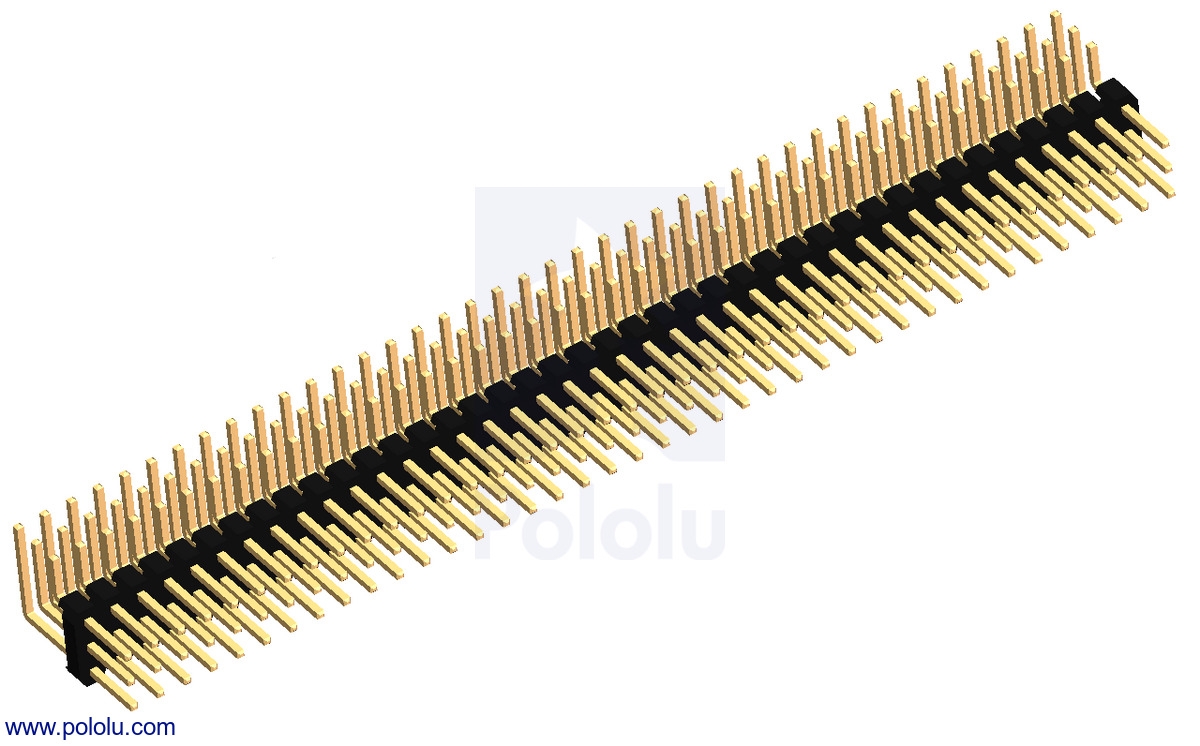 0.100" (2.54 mm) Breakaway Male Header: 3×40-Pin, Right Angle | Buy in ...