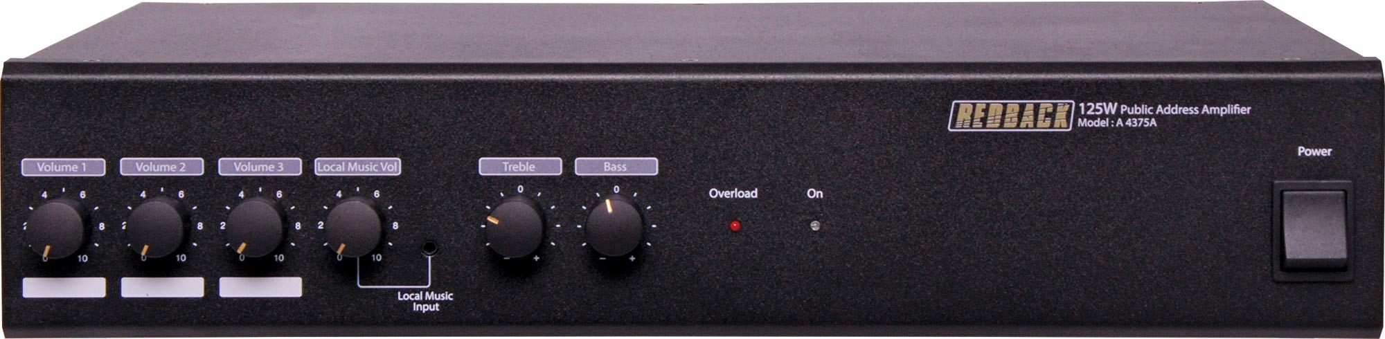 Phase 4 Public Address Amplifier 125W 4 Input | Buy in Australia ...