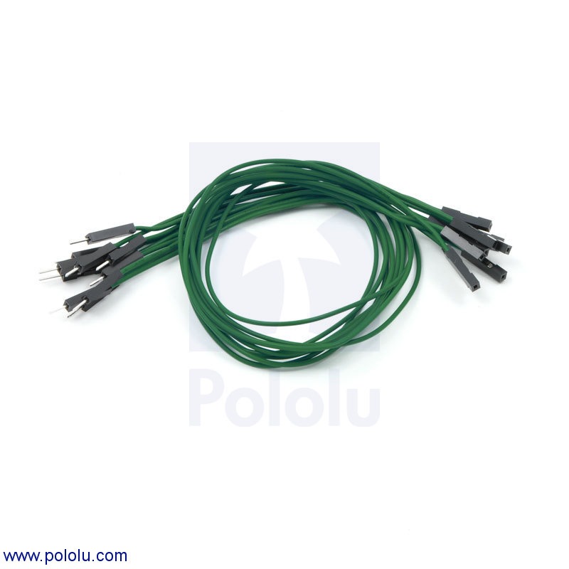 Premium Jumper Wire 10-Pack M-F 12" Green | Buy in Australia | POLOLU ...