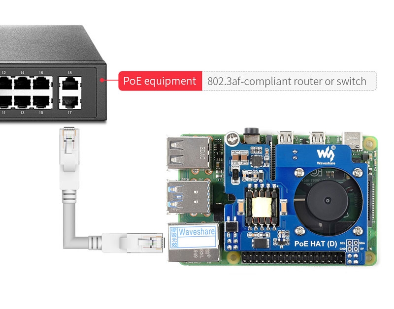 Waveshare Power over Ethernet HAT (D) (Pi 3B+/4B) | Buy in Australia ... Waveshare Power over Ethernet HAT (D) (Pi 3B+/4B) | Buy in Australia ...
