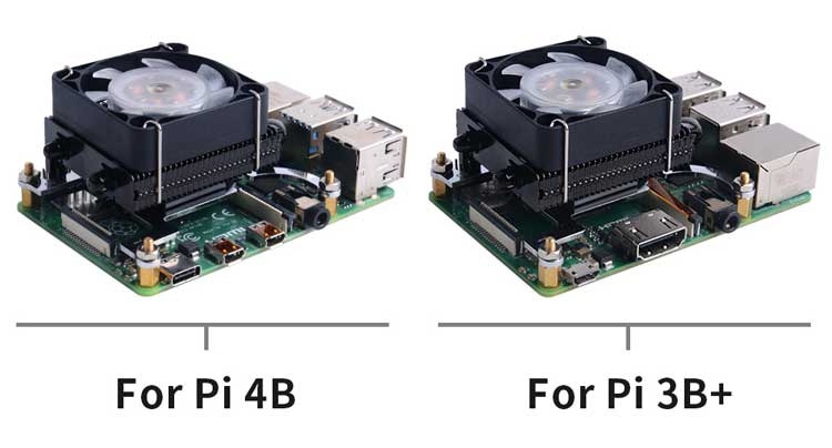 Black Low-Profile ICE Cooling Fan for Raspberry Pi 3B/3B+/4B | Buy in ...